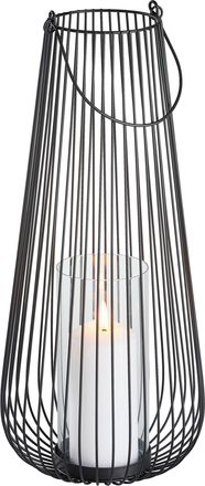 Ambia Home Laterne, Schwarz, Metall, Glas, rund, 45.5 cm, Glaseinsatz, Dekoration, Windlichter & Laternen, Laternen