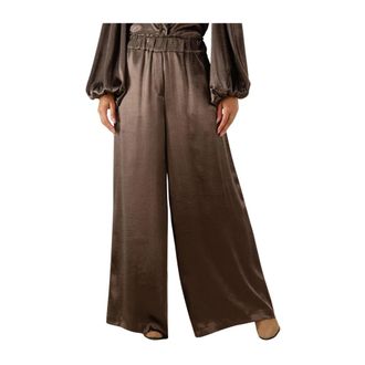Notre-V Weite Braune Polyester Damen Hose - - Trousers - Damen - Braun - L