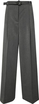 Liu Jo Femme, Pantalons, Gris, Taille: 36 FR Pantalon Palazzo avec Ceinture