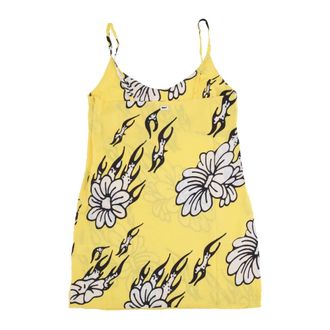 Obey Blumiges &Auml;rmelloses Kleid Cyber Gelb - - Tops - Damen - Gelb - XS