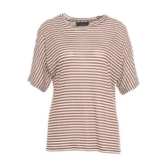Peuterey Gestreiftes T-Shirt Braun Ss25 - - Tops - Damen - Mehrfarbig - L