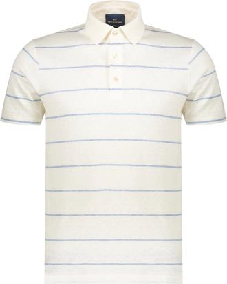 Paul & Shark Homme, Tops, Blanc, Taille: XL Polo Ray&eacute; en Lin