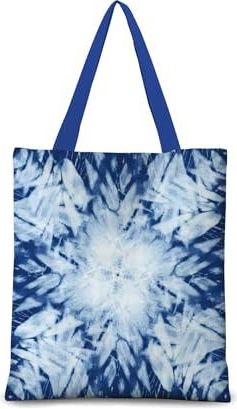 Generic Sac fourre-tout bleu en toile tie-dye - 40 x 35 cm - Design artistique avec fermeture éclair et poche intérieure, Tie-dye bleu 13, 28 X 12 X 9 Centime