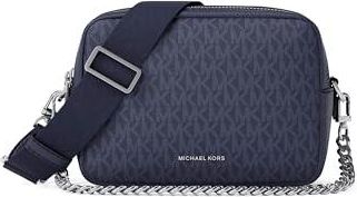 Michael Kors Femme Medium Zip Chain Camera Crossbody Bag Bryant Sac &agrave; bandouli&egrave;re avec Double Fermeture &eacute;clair pour Appareil Photo Taille M, Mat&eacute;riel argent&eacute;/serg&eacute;