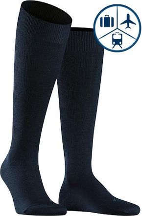 Falke Herren Kniestrümpfe blau Schurwolle unifarben