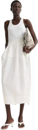 R&oacute;he Femme, Robes, Blanc, Taille: 36 FR Jupe Sculpturale en Popeline