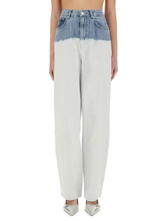 Moschino Two-Tone Cotton Jeans - White