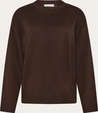 Knowledge Cotton Apparel Damen vegan Sweater Blend Shaved Chocolate