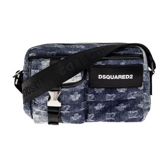 Dsquared2 Sac bandouli&egrave;re D2 Monogram - Homme - Sacs - Bleu - Taille: ONE Size