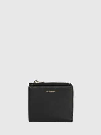 Jil Sander Portefeuille &agrave; deux volets en cuir de veau avec poche zipp&eacute;e