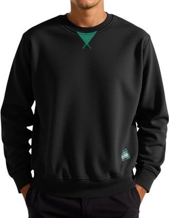 Generic Sweat Homme sans Capuche Hiver Chaud Sweat-Shirt Ample Manches Longues et col Rond pour Homme Style d&eacute;contract&eacute; Printemps et Automne (Black XXXXXXL)