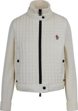 Moncler Femme, Vestes, Blanc, Taille: 38 FR Veste Rembourr&eacute;e en Tricot