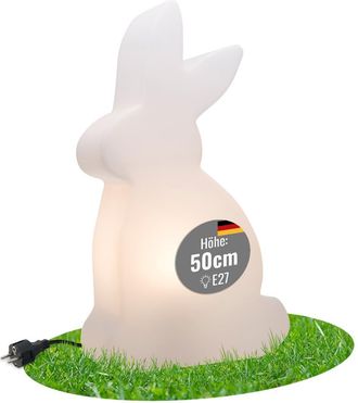 8 Seasons design Shining Rabbit LED Deko-Lampe Hase, H&ouml;he: 50cm (Wei&szlig;), E27 Fassung inkl. Leuchtmittel in warmwei&szlig;, Outdoor als Oster-Deko, Indoor als Kinderzim