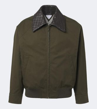 Bottega Veneta Veste blouson en coton &agrave; col Intrecciato