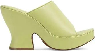 Bottega Veneta Lime Leather Mules Size 36.5