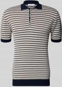 Manuel Ritz Regular Fit Poloshirt im Allover-Look mit Knopfleiste