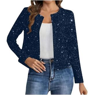 Generic Veste &Agrave; Paillettes Scintillantes pour Femme Blazer &Agrave; Sequins &Agrave; Manches Longues Et Ouverture sur Le Devant Cardigan Manteau Bol&eacute;ro &Agrave; Sequins Brillants 