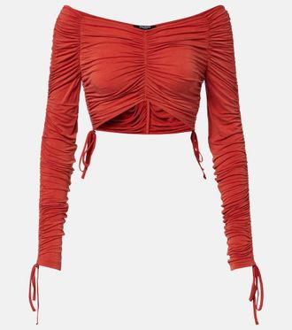 Balmain Cropped-Top aus Jersey