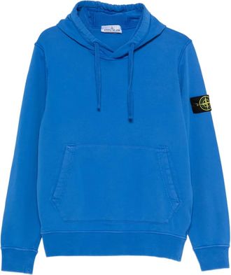 Stone Island logo-patch hoodie - Blau