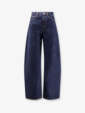 Alaia Round blue denim jeans - ALAIA - gender_Woman