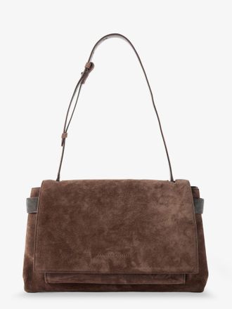 Brunello Cucinelli Suede crossbody bag with Monili details - BRUNELLO CUCINELLI - gender_Woman