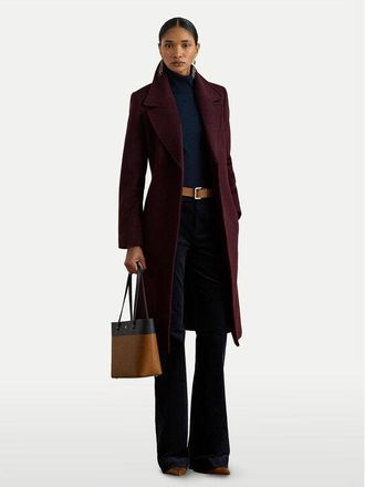 Lauren Ralph Lauren Wollmantel 297962169005 Dunkelrot Regular Fit