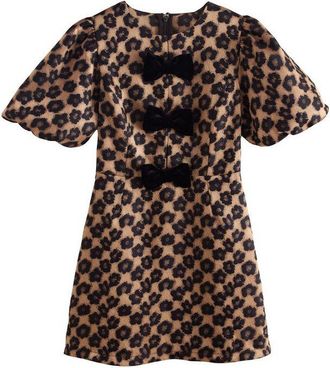 Next Samtkleid Minikleid mit Samtschleife und Puff&auml;rmeln (1-tlg)