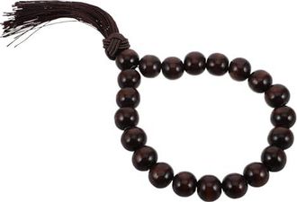 Yardwe Bracelet de Pri&egrave;re en Bois Naturel pour Voiture, Grosse Taille, Perles Bouddhistes Noires, D&eacute;coration Int&eacute;rieure Auto, Accessoire Spirituel Amulette, 