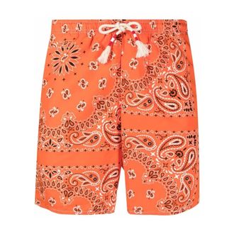 MC2 Saint Barth Homme, Maillots de bain, Orange, Taille: XL Short de bain &agrave; imprim&eacute; bandana