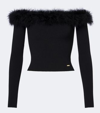 Gucci Top &agrave; plumes