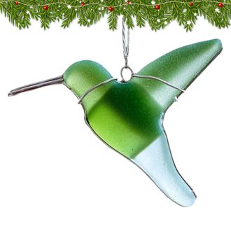 Generic Vogel Weihnachtsfigur Ornament - Seeglas Urlaubsdekoration, Handgefertigt Minibild, Elegante Saisonale Home Mit Glitzerndem Finish | F&uuml;r Fenster Tisch