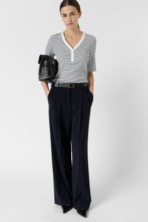 Gerard Darel T-shirt d&eacute;collet&eacute; &agrave; rayures en coton - MAIVA - Marine