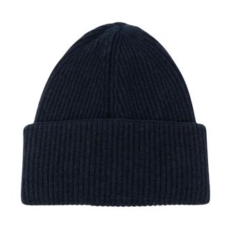 Amaranto Amar&aacute;nto - Bonnet en maille anglaise en m&eacute;lange de cachemire avec large revers - Homme - Accessoires - Bleu - Taille: ONE Size