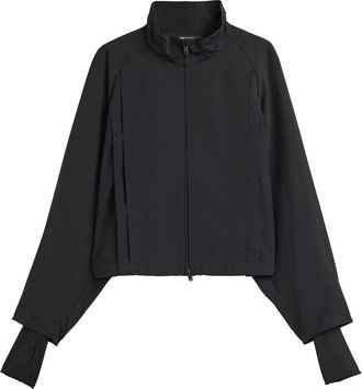 Yohji Yamamoto Femme, Vestes, Noir, Taille: 36 FR Cropped Nylon Jacket