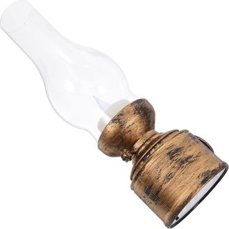 BESPORTBLE Retro LED Petroleumlampe in Kupferoptik Flammenlose Vintage Tischlampe als Dekoration f&uuml;r Zuhause und B&uuml;ro