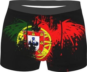 AOOEDM Boxer pour Homme avec Drapeau du Portugal, sous-vêtement Respirant et Extensible, S-XXL