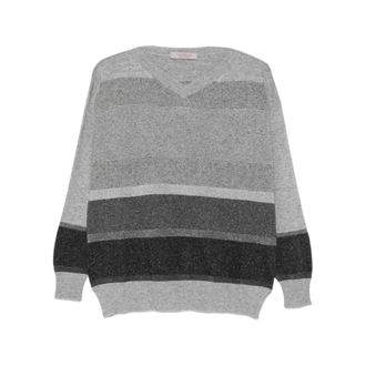 D.exterior Gestreifter Pullover mit Glitzerdetails - - Knitwear - Damen - Grau - XL