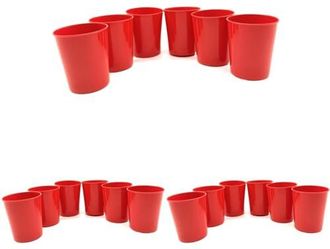 Kimmel 6 St&uuml;ck Becher 180 ml Trinkbecher, Stapelbecher Plastikbecher Set, rot (Packung mit 3)
