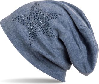 styleBREAKER M&uuml;tze Warme Beanie M&uuml;tze mit Strass Stern