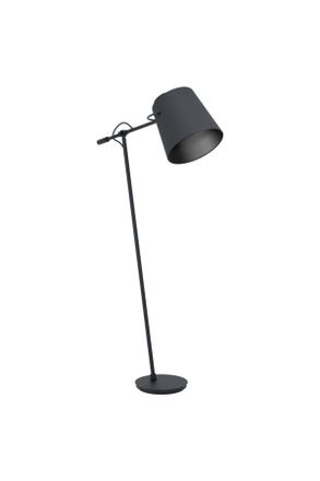 Eglo Stehlampe Granadillos, Textil Lampe Wohnzimmer, minimalistische Leselampe, Standleuchte aus Stoff und Metall in schwarz, Stehleuchte mit Schalter, E27