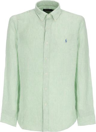 Ralph Lauren Homme, Chemises, Vert, Taille: M Striped Buttoned Shirt