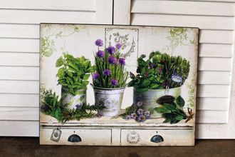 G|H Blechschild Kr&auml;uter Shabby