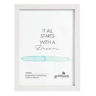 Goldbuch 92 0704 Bilderrahmen Verona aus MDF Holz, Portraitrahmen für 1 Bild/Foto 15x20 cm, Rahmen zum Stellen, Fotorahmen mit Wandhalterung zum Aufhängen, Fra