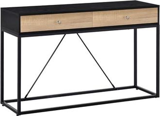HOMCOM Table de Console Table dentr&eacute;e Moderne pour Salon 2 tiroirs Cadre en m&eacute;tal dim. 120 x 35 x 75 cm