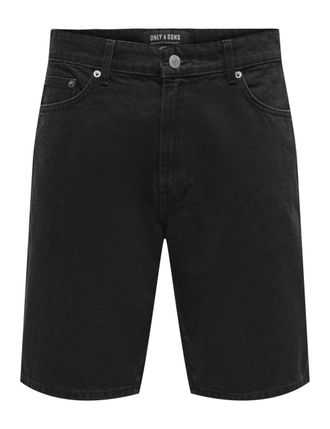 Only & Sons Herren Onsfade Black 9087 Azg DNM Shorts, Black Denim, XXL EU