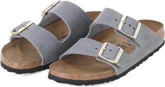Birkenstock Low-Top Sneaker - Sandalen Arizona aus Leder - Gr. 36 (EU) - in Grau - f&uuml;r Damen