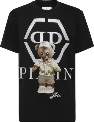 Philipp Plein Round Neck T-Shirt Crystal Teddy Bear