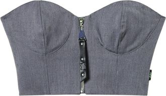 Twin-Set Oberteil mit Bustier-Ausschnitt - Grau