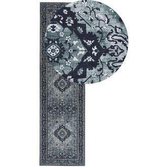 Beliani Tapis de Long Couloir Entr&eacute;e Motif Oriental 80 x 300 cm Gris Vadkadam