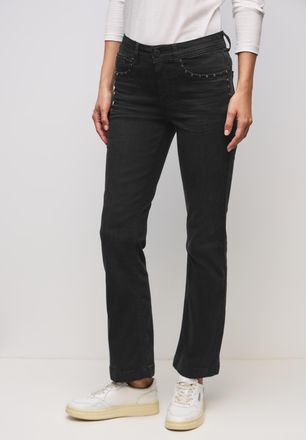 Street One Comfort-fit-Jeans STREET ONE, Damen, Gr. 29, L&auml;nge 30, schwarz washed, Web, 89% Baumwolle, 8% Polyester, 3% Elasthan, unifarben, normal, Jeans, aus Ba